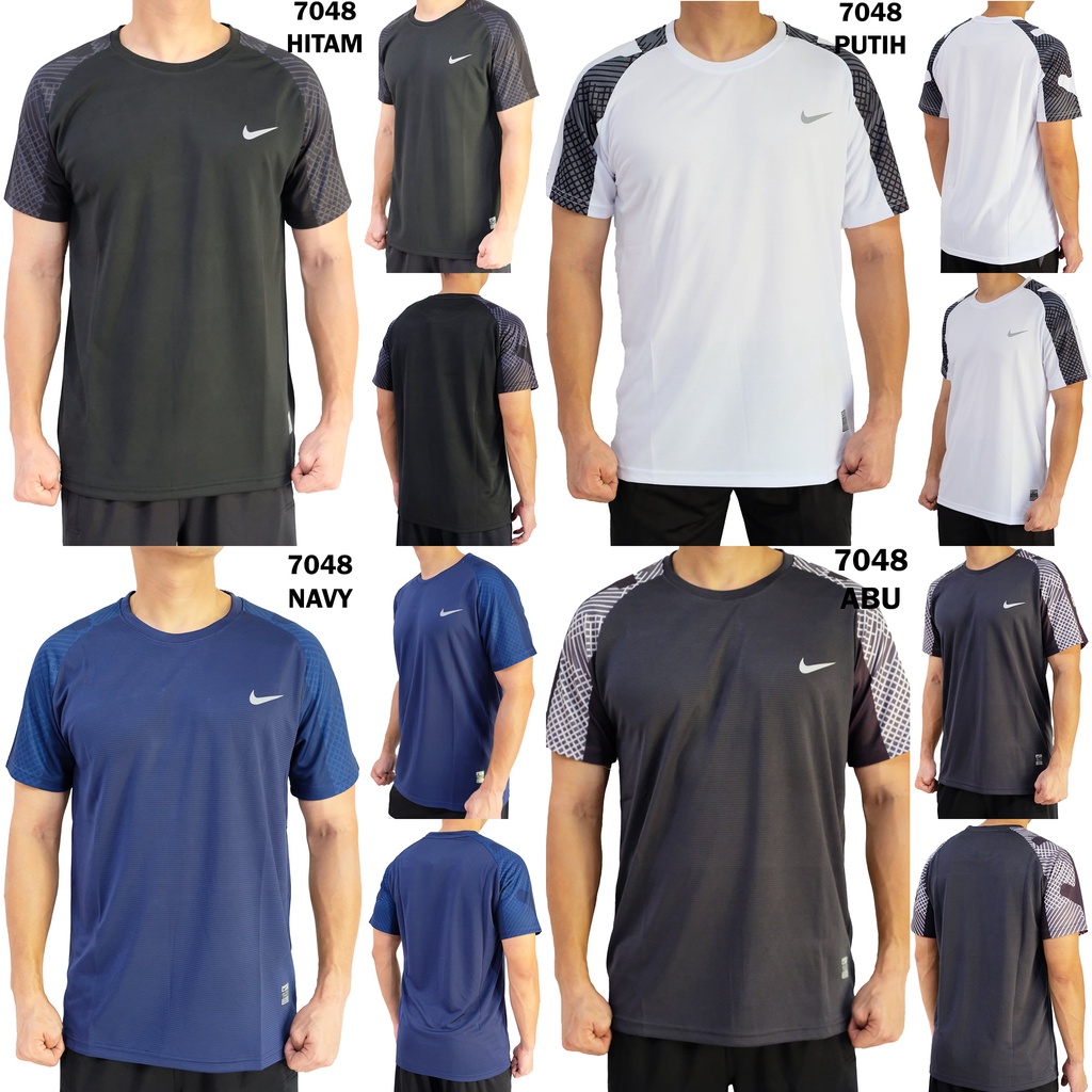 Jual Kaos Olahraga Pria 7048 Pakaian Training Sport Gym Futsal Lari ...
