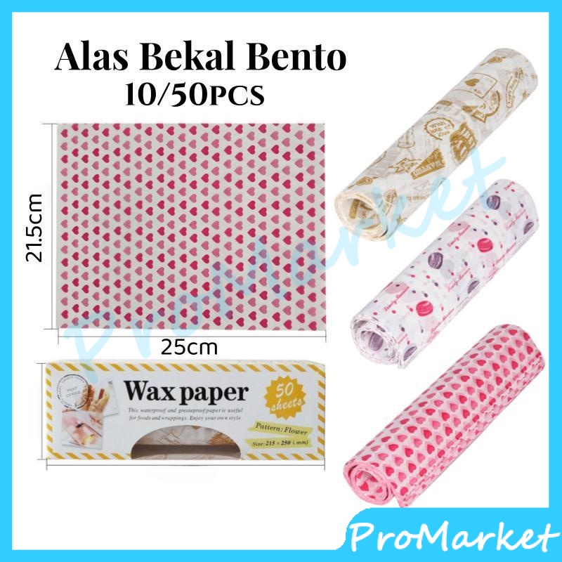 Jual Wax Paper 50 Pcs / Korean Bento Cake Baking Paper / Bento Kertas ...