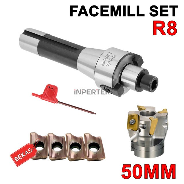 Jual Paket Arbor Set R8 FMB22 Facemill 50mm Insert AXMT 17 Holder WEX30 ...