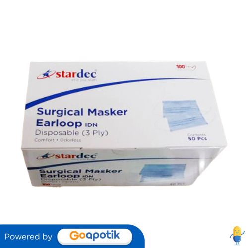 Jual Stardec 3ply Surgical Mask Earloop Box 50 Pcs | Shopee Indonesia