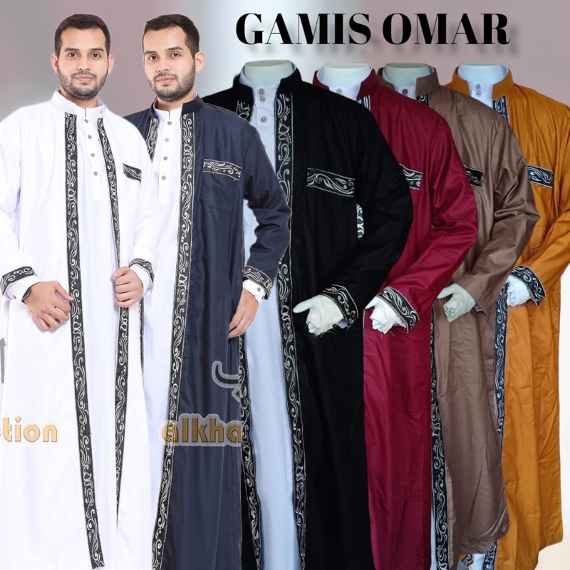 Jual BRAND KILAT ALKHATIB GAMIS OMAR LUARAN PRIA BORDIR SERI WARNA ...