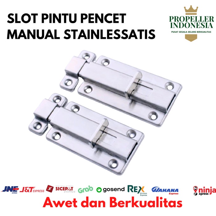 Jual Slot Pintu Manual Stainless Grendel Kunci Pintu | Shopee Indonesia