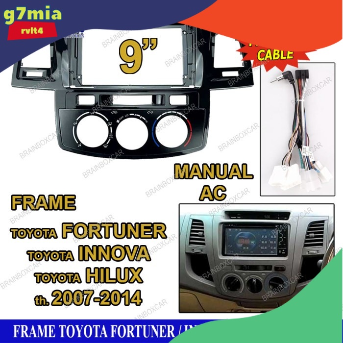 Jual Frame Head Unit Toyota Fortuner Hilux Innova 9 Inch Manual AC ...