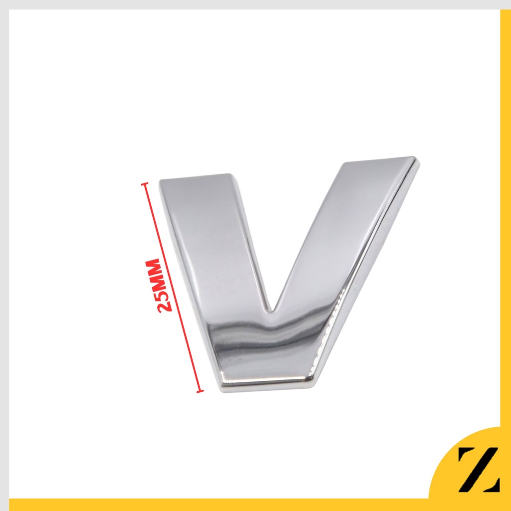 Jual Emblem Abjad Huruf Angka Sticker Stiker Tempel Body Mobil Logo A-Z ...