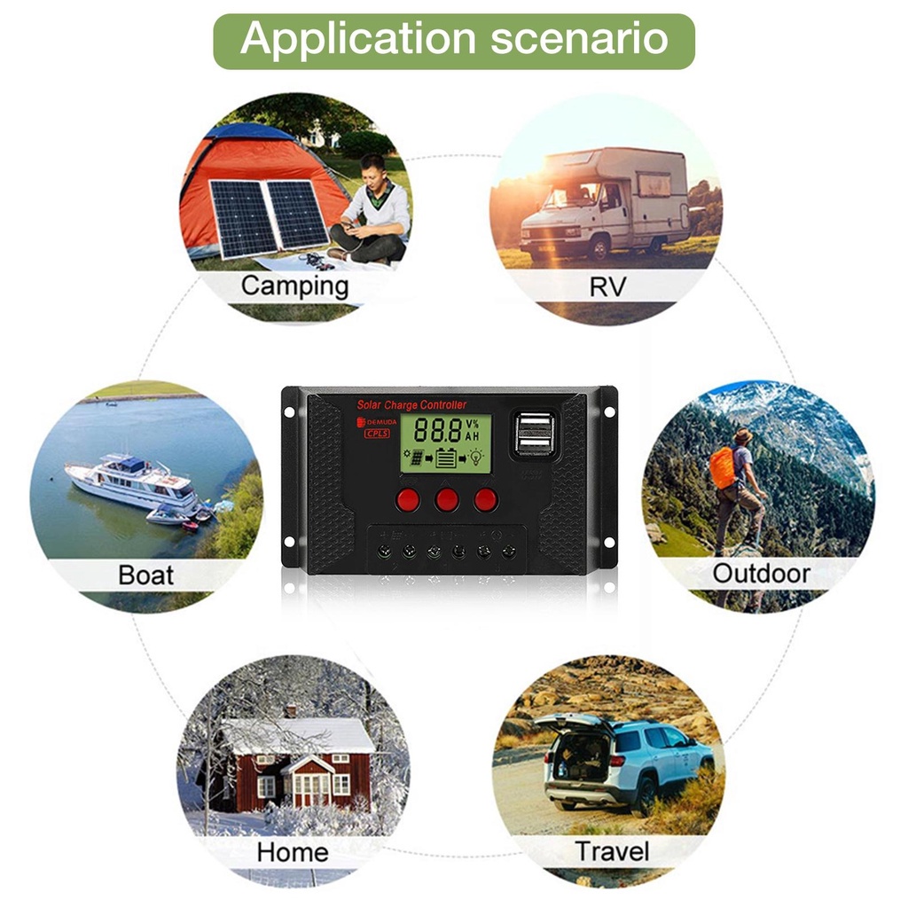 Jual Pengntrol Cas | Solar Charge Controller PWM Automatic Recognize 12V/24V 20A - CPLS - Black ...