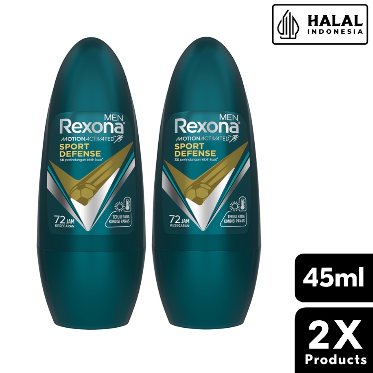 Jual Rexona Men Anti-Perspirant Deodorant Roll On Sport Defence 45ml Twin Pack | Shopee Indonesia
