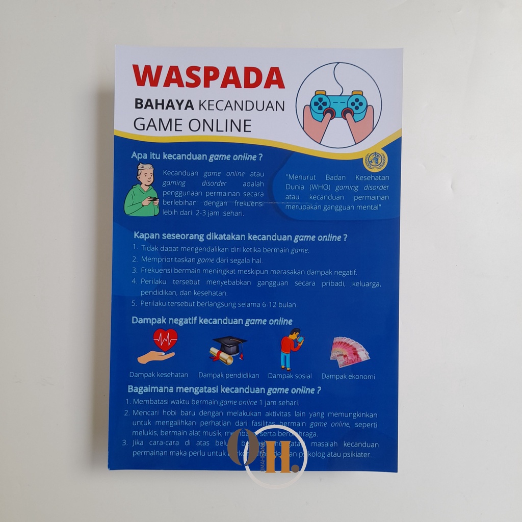 Jual Poster Waspada Kecanduan Game Online - Poster Edukasi Anak - Awas ...