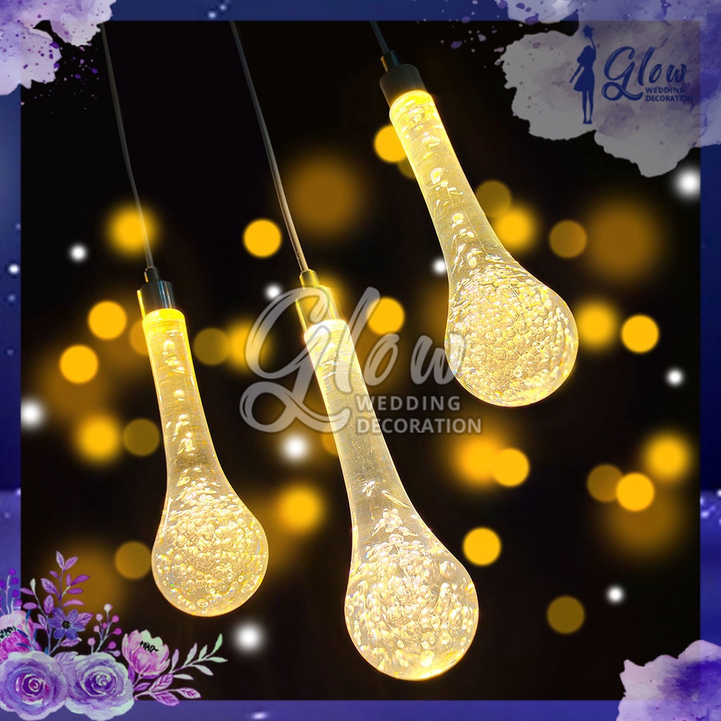 Jual Lampu Mic 1 Set Isi 10 Gantung Lampu Tetes Air Akrilik Bandul ...