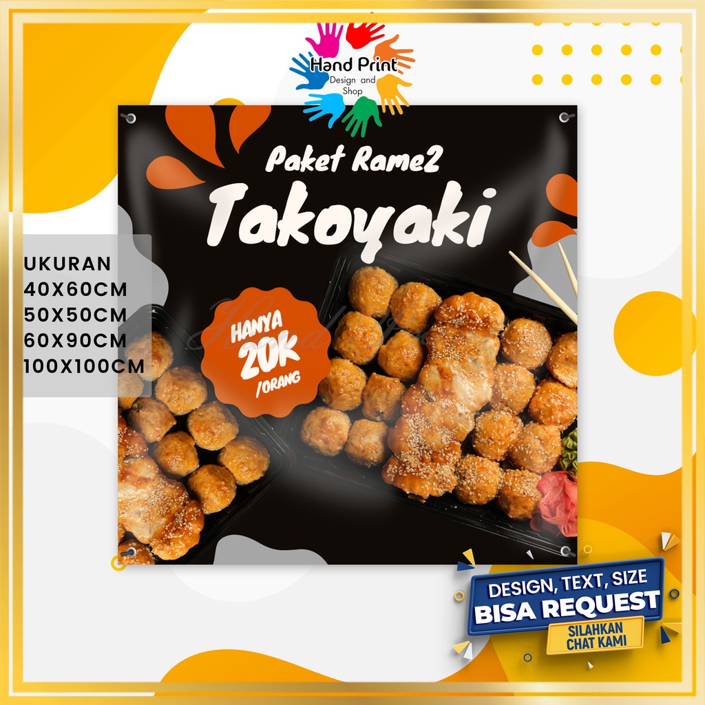 Jual Cetak SPANDUK / BANNER Jualan Takoyaki Jajanan Jepang Makanan ...