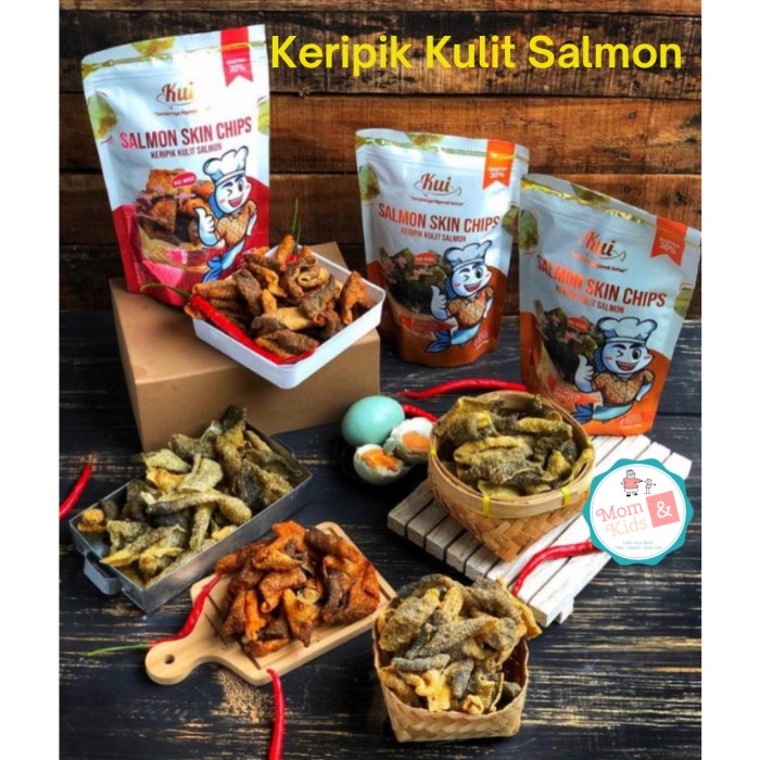 Jual [SUKSES] KUI Keripik Kulit Ikan Salmon | Salmon Skin Chips Snack ...