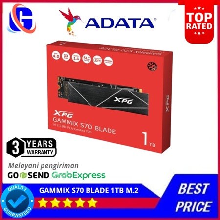 Jual SSD ADATA XPG GAMMIX S70 BLADE 1TB M.2 NVMe PCIe Gen4x4 | Shopee ...