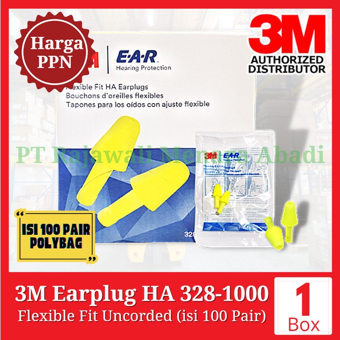 Jual 3M Flexible Fit Earplug HA 328-1000 Uncorded (1 Box isi 100 pair ...
