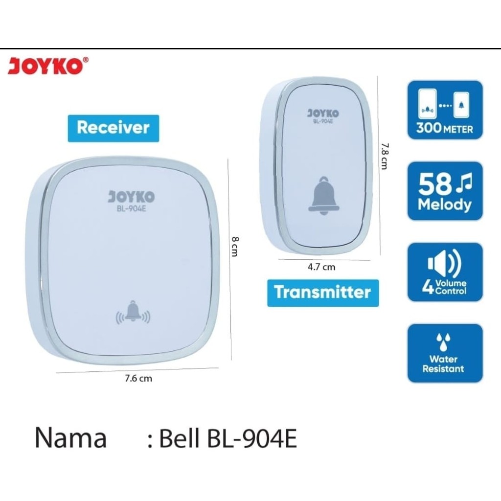 Jual JOYKO BL-904E Door Bell Rumah / Bel Pintu Wireless Tanpa Kabel ...