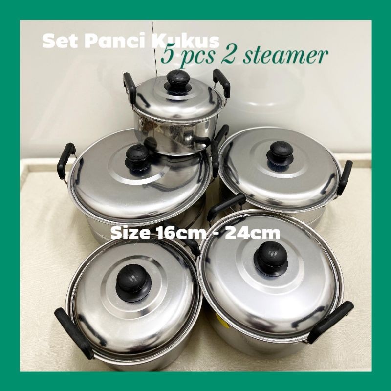 Jual Panci Set Stainless 5 Pcs - Tahan Karat, Kokoh & Multifungsi ...