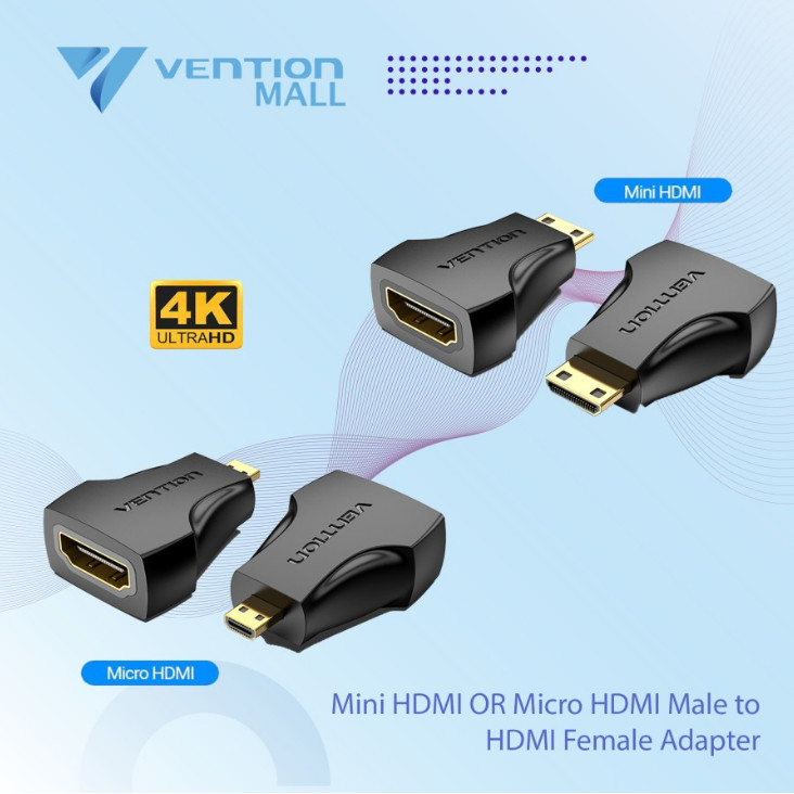 Jual Vention Adapter HDMI Female to Micro Mini HDMI Male 4K Adaptor ...