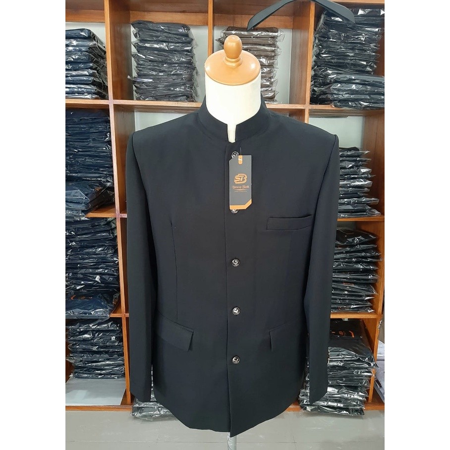 Jual ZA10 Jasko Hitam Polos Jas Koko Pria Dewasa Jas Mandarin Atasan ...