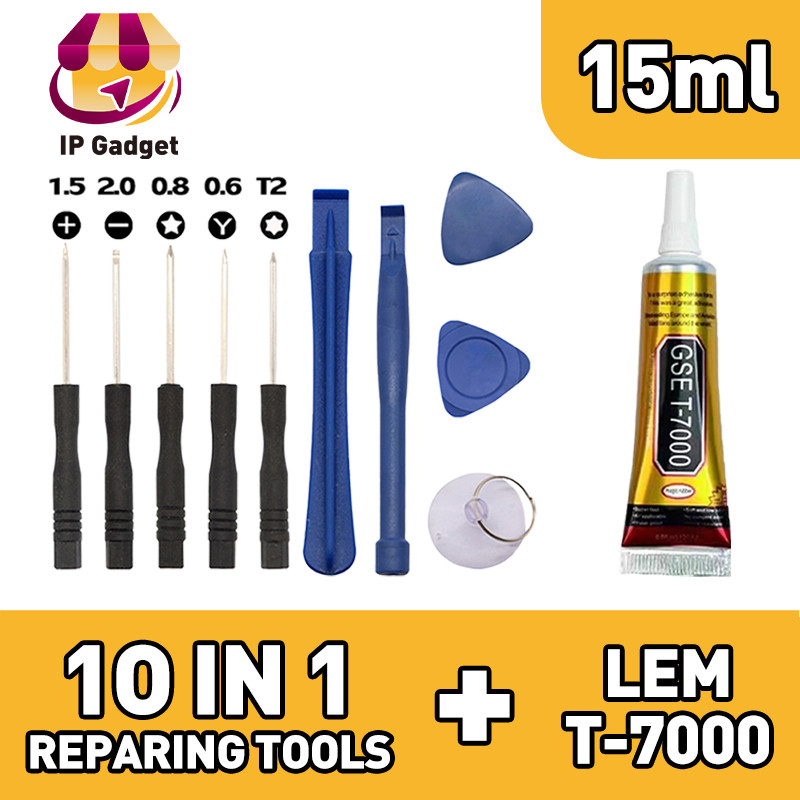 Jual 【PROMO】Obeng LEM Full set Tools + lem T7000 T8000 B7000 FOR LCD Adhsive Glue For Handphone ...