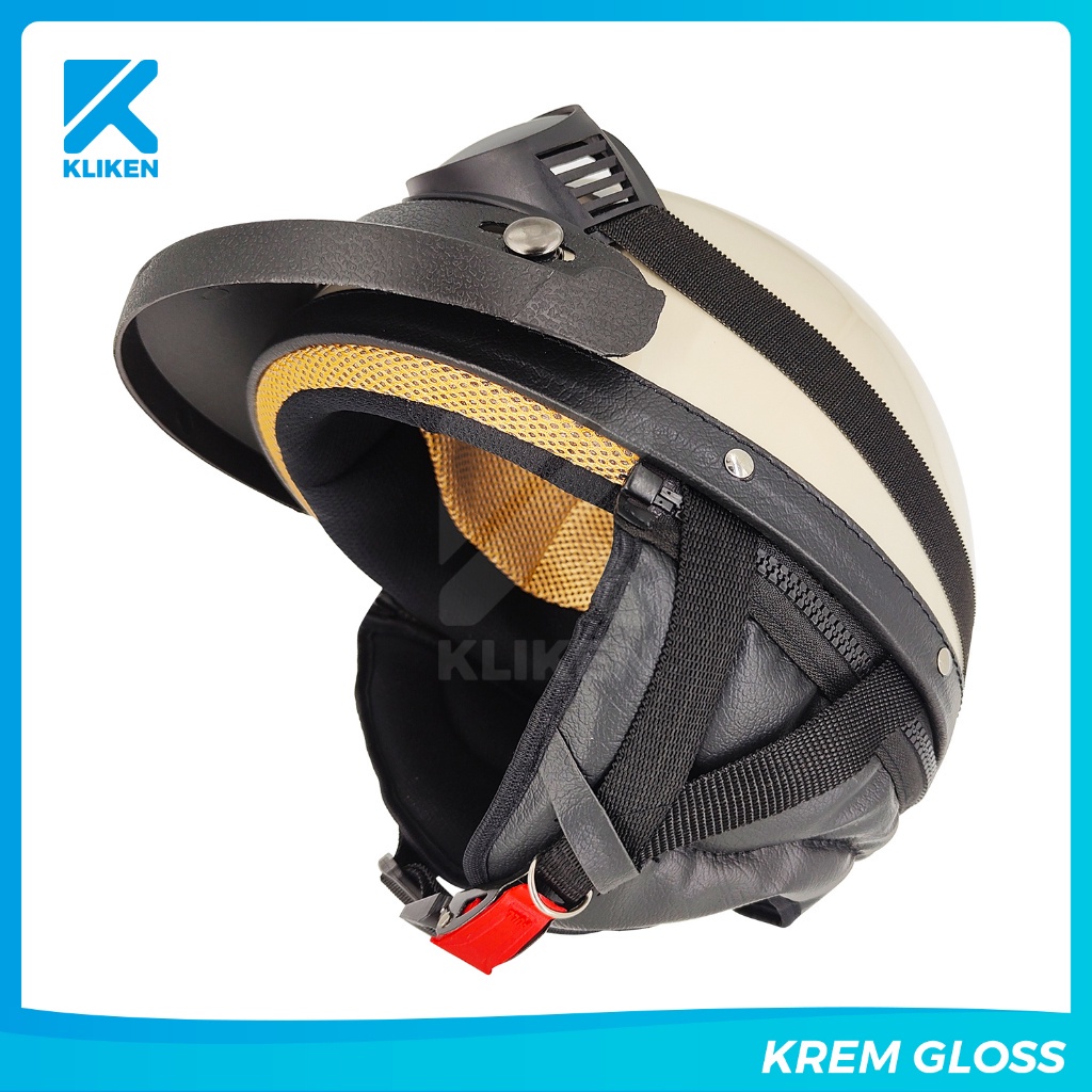 Jual Helm Retro Klasik Half Face Spet Dewasa Dengan Resleting Variasi ...