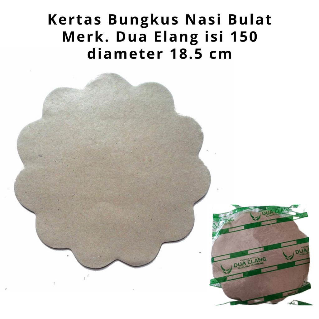 Jual Kertas minyak bulat Cokelat Nasi Alas Piring Rotan diameter 18.5cm ...