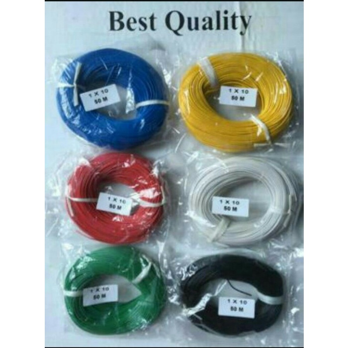 Jual kabel listrik dc serabut 1x10 tembaga kuning 1roll panjang 50m ...