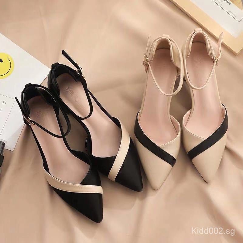 Jual JA20 SEPATU WANITA HAK TINGGI 5cm KOTAK TAHU BIG HIGH HEELS SEPATU ...