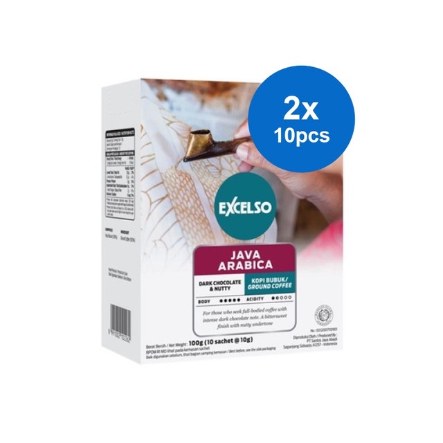 Jual Excelso Java Arabica Folding Box Kopi 10 x 10 gr (2 pack) | Shopee ...