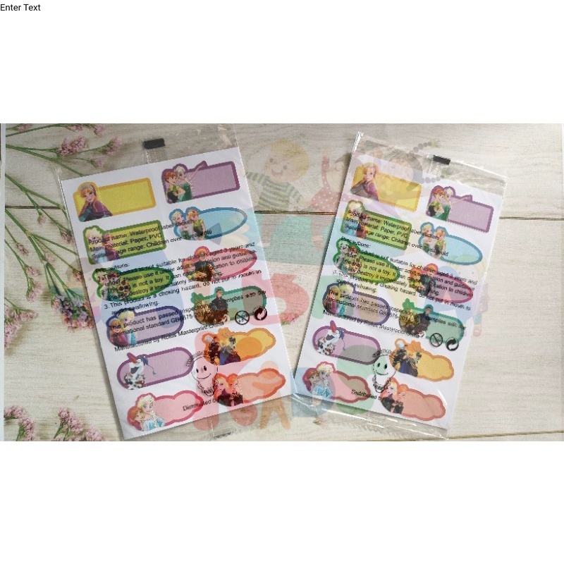 Jual (COD)12 Sticker Label Nama Untuk Anak Karakter Perempuan | Shopee ...