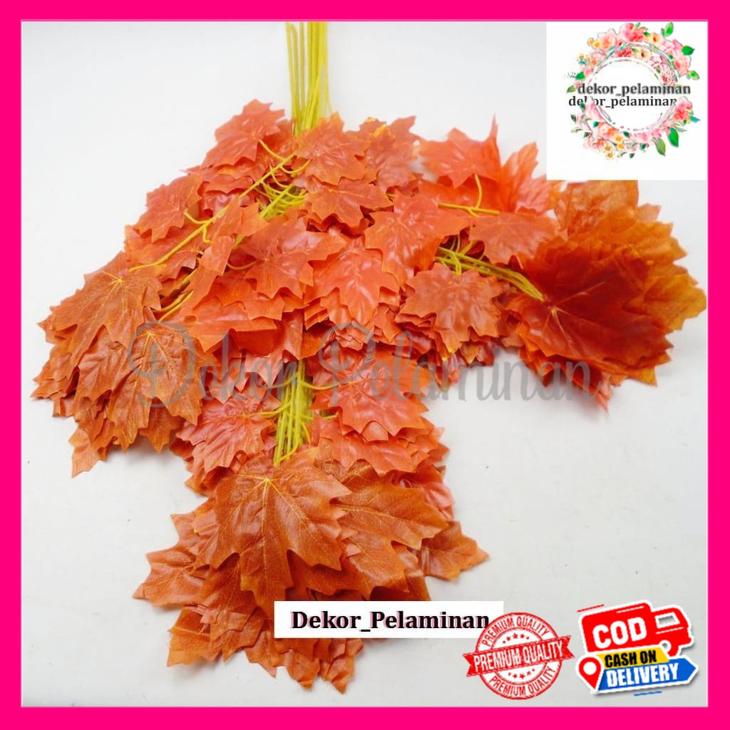 Jual COD 1LUSIN DAUN MAPLE CABANG 3 ARTIFICIAL - DAUN ANGGUR DEKORASI ...