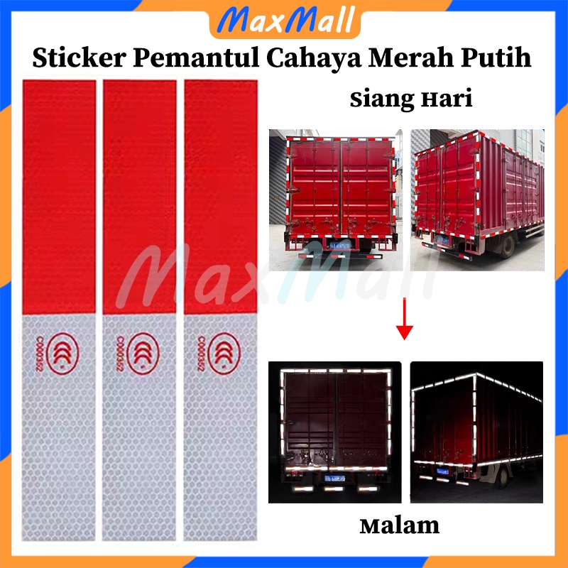 Jual Stiker Reflector Sticker Pemantul Cahaya Merah Putih Pemantul ...