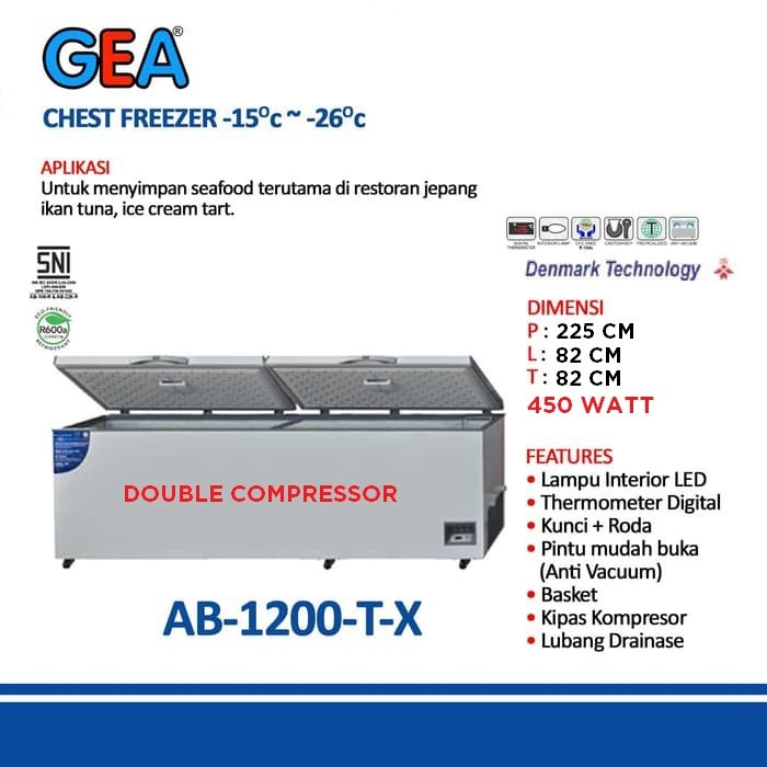 Jual GEA AB-1200-T-X -Chest Freezer Daging Frozen Food AB1200TX AB1200 ...