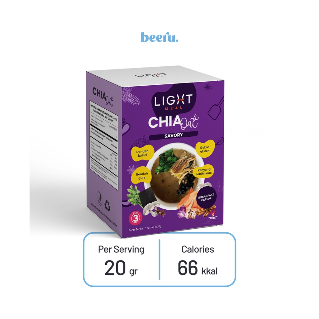 Jual Light Meal Chia Oat Savory - 5 Sachet | Shopee Indonesia