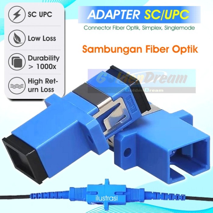 Jual Adapter SC UPC Sambungan Fiber Optic Barel Konektor FO Optik ...
