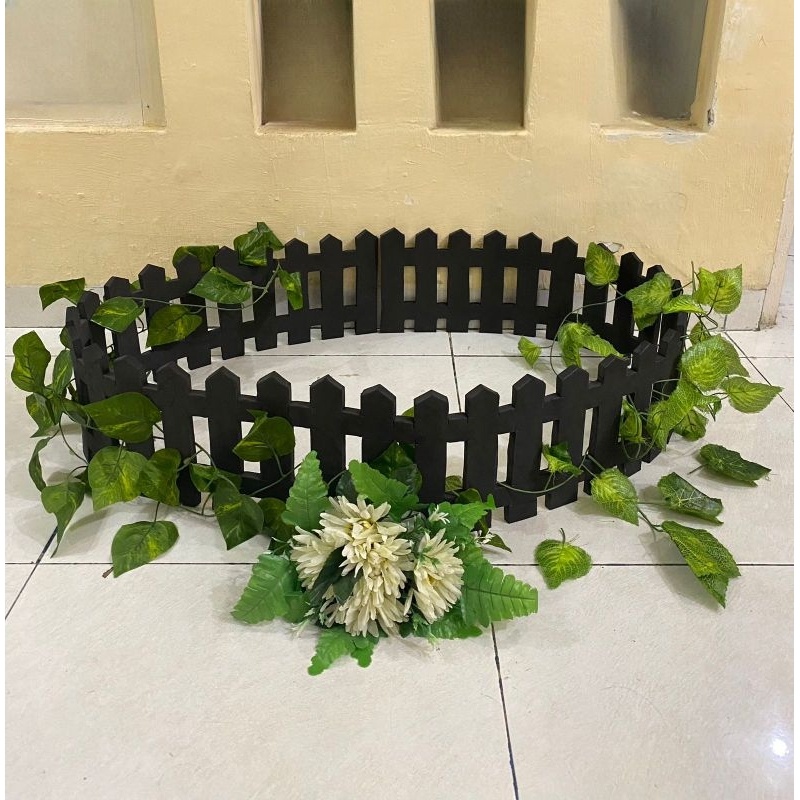 Jual pagar dekorasi warna hitam tinggi 20cm panjang 220cm pagar taman ...