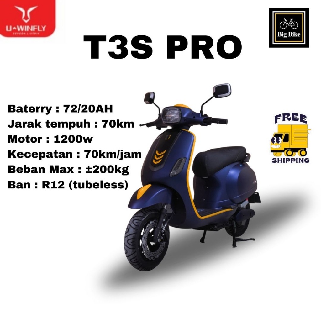 Jual SEPEDA MOTOR LISTRIK UWINFLY T3S PRO Garansi Resmi | Shopee Indonesia