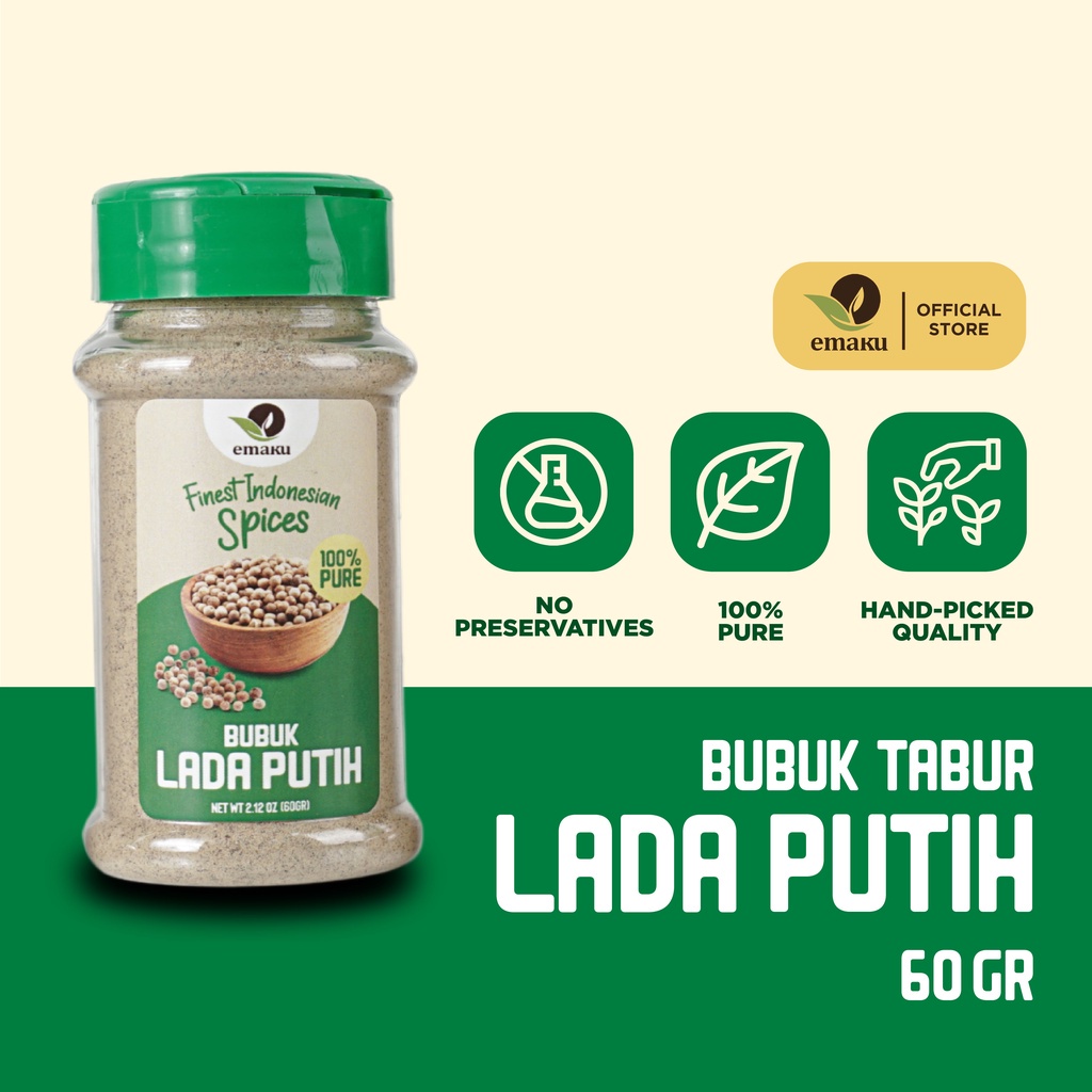Jual Emaku Lada Putih Bubuk 60gr | Shopee Indonesia