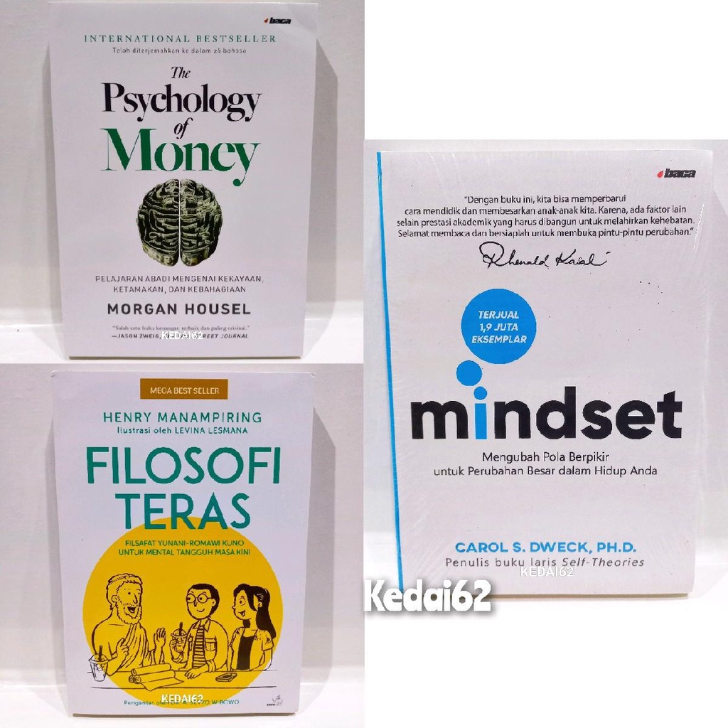 Jual PAKET ISI 3 BUKU MOTIVASI FILOSOFI TERAS + MINDSET + THE PSYCHOLOGY OF MONEY | Shopee Indonesia