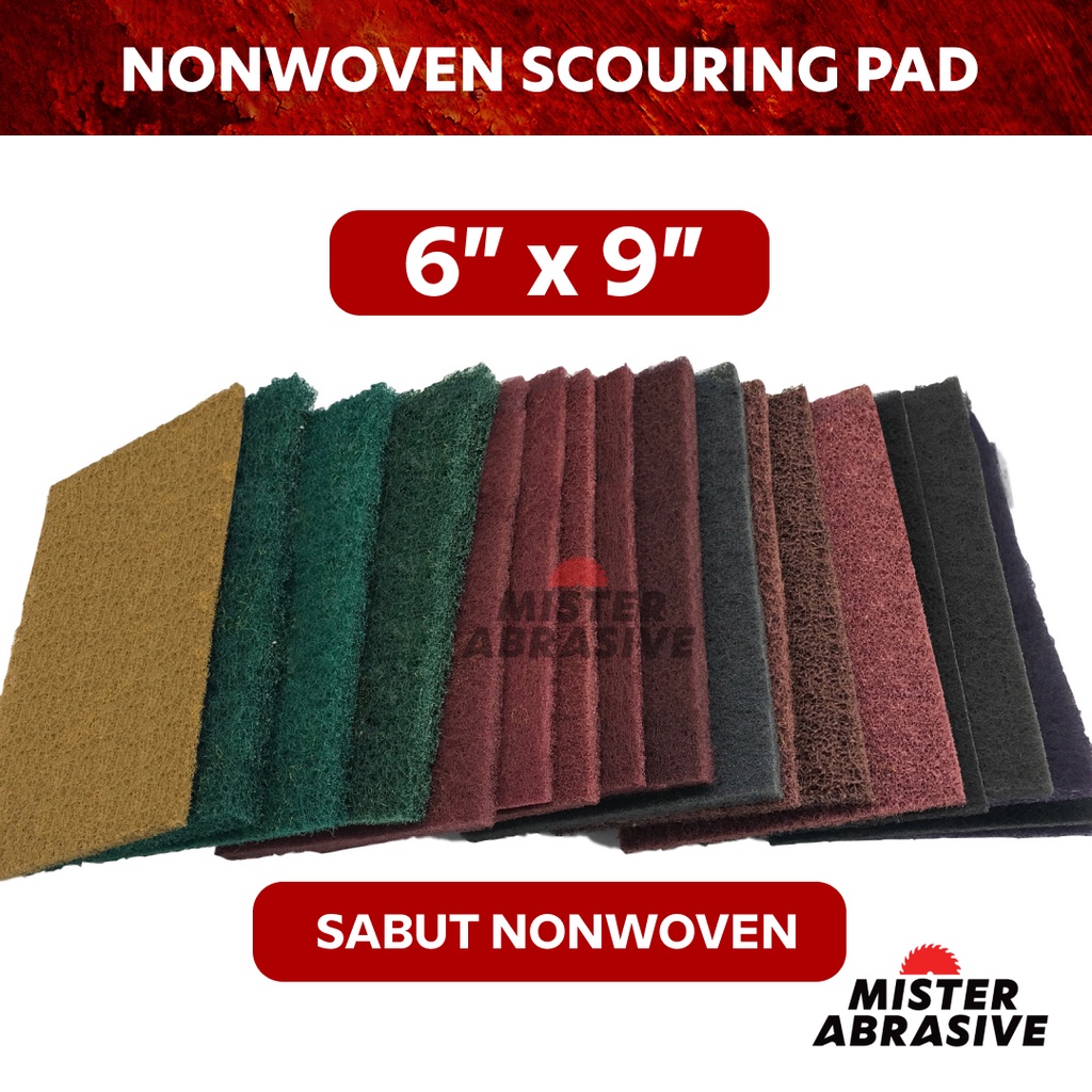 Jual Nonwoven Pad 6x9 Inch Sabut Sikat Gosok Industri Non Woven Scouring Hand Pads | Shopee ...
