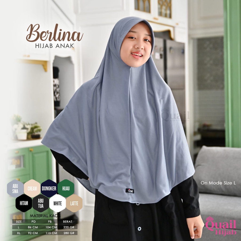 Jual Berlina Jilbab Instan Original Quail Hijab Wanita Fabric Kaos ...