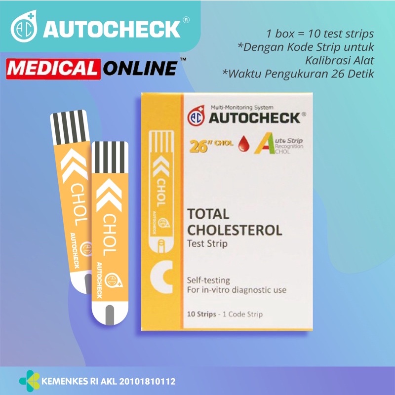 Jual AUTOCHECK KOLESTROL AUTOCHECK TOTAL CHOLESTROL ISI 10 PER BOX ...