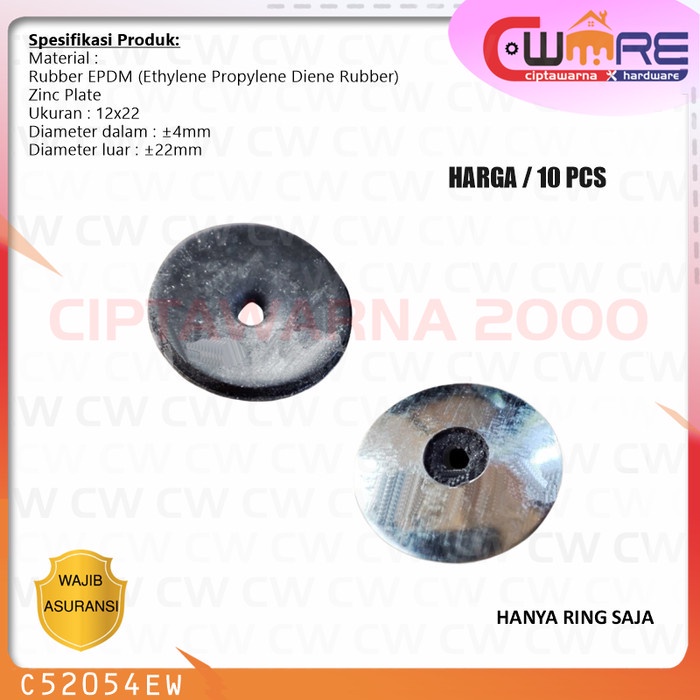 Jual Ring Karet Sekrup Bulat Bonded Roof Seal Baut Roofing EPDM Washer ...