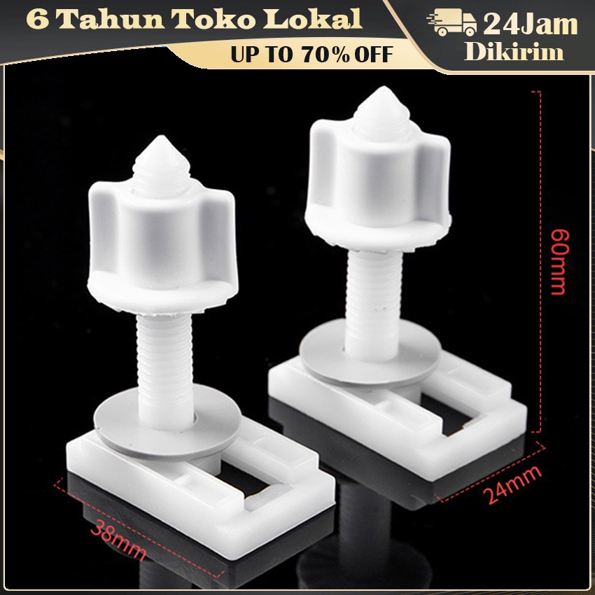 Jual 2Pcs Sekrup Toilet Berkualitas Tinggi / Baut Penutup Dudukan ...