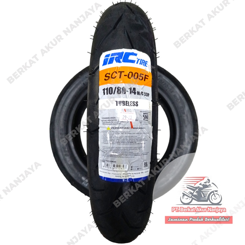 Jual IRC SCT 005F 110/80-14 Ban Depan Aerox ADV Tubeless BONUS Pentil ...