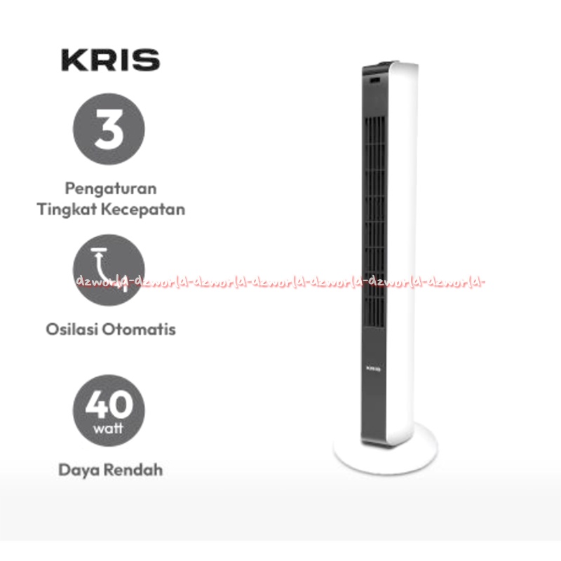 Jual Kris Tower Fan Standing Black White Kipas Angin Berdiri Lantai ...