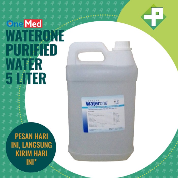 Jual Waterone OneMed 5 Liter / Aquabides / Purified Water 5 Liter ...
