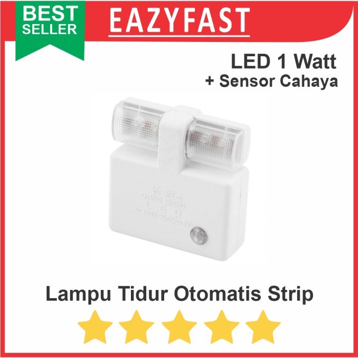 Jual Lampu LED Tidur Otomatis Strip Sensor Cahaya 1 Watt Steker Colok ...