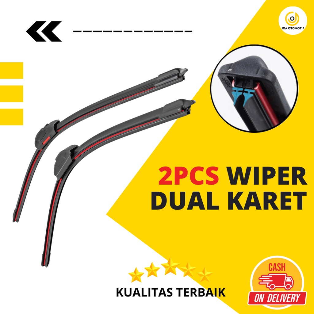 Jual Wiper Dual Karet Nissan Navara Double Karet Frameless Model Karet ...