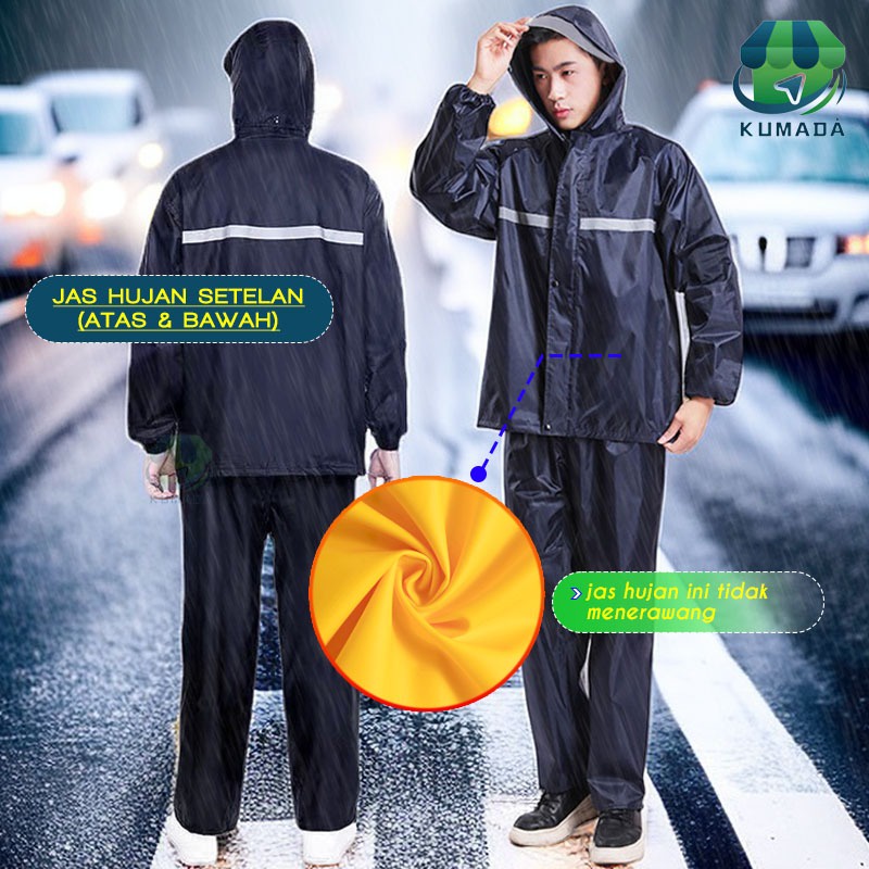 Jual Jas Hujan One Set Atasan dan Bawahan Tebal Tidak Mudah sobek Jas ...