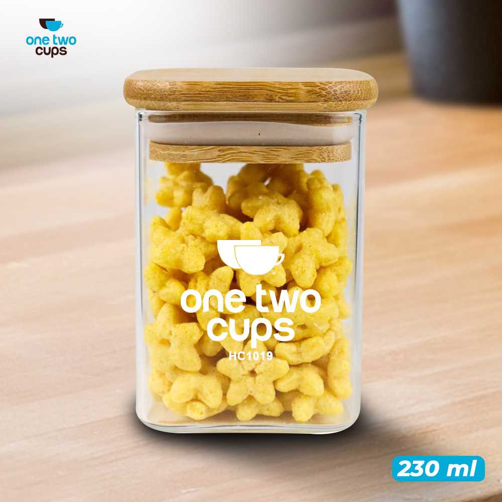 Jual One Two Cups Toples Kaca Tempat Penyimpanan Kopi Snack Makanan ...