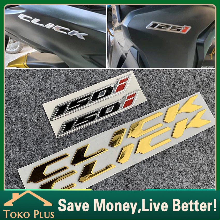 Jual 2PCS Emblem Click 125i 150i Stiker Logo Timbul Bahan Plastik Abs ...