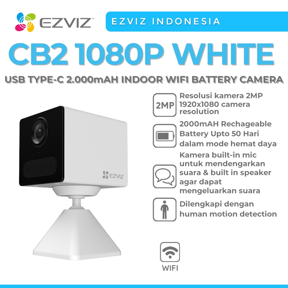 Jual EZVIZ CB2 1080P WHITE USB TYPE-C 2.000MAH INDOOR WIFI BATTERY ...